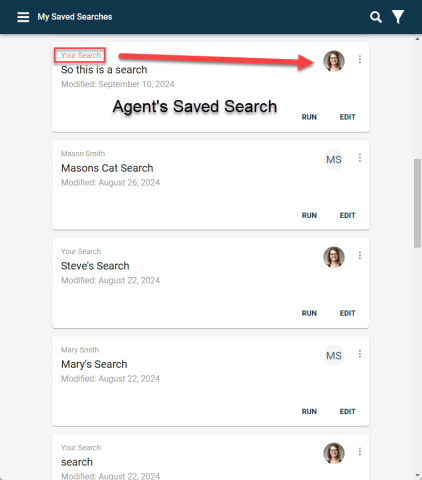 Saved Searches in Paragon Connect